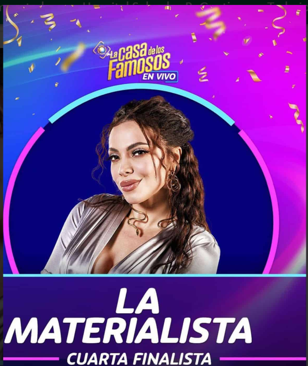 "La Materialista" llega de cuarta finalista de la tercera temporada de ...